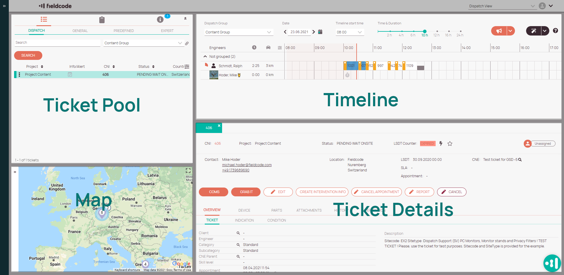 How to change the view – Fieldcode Manual