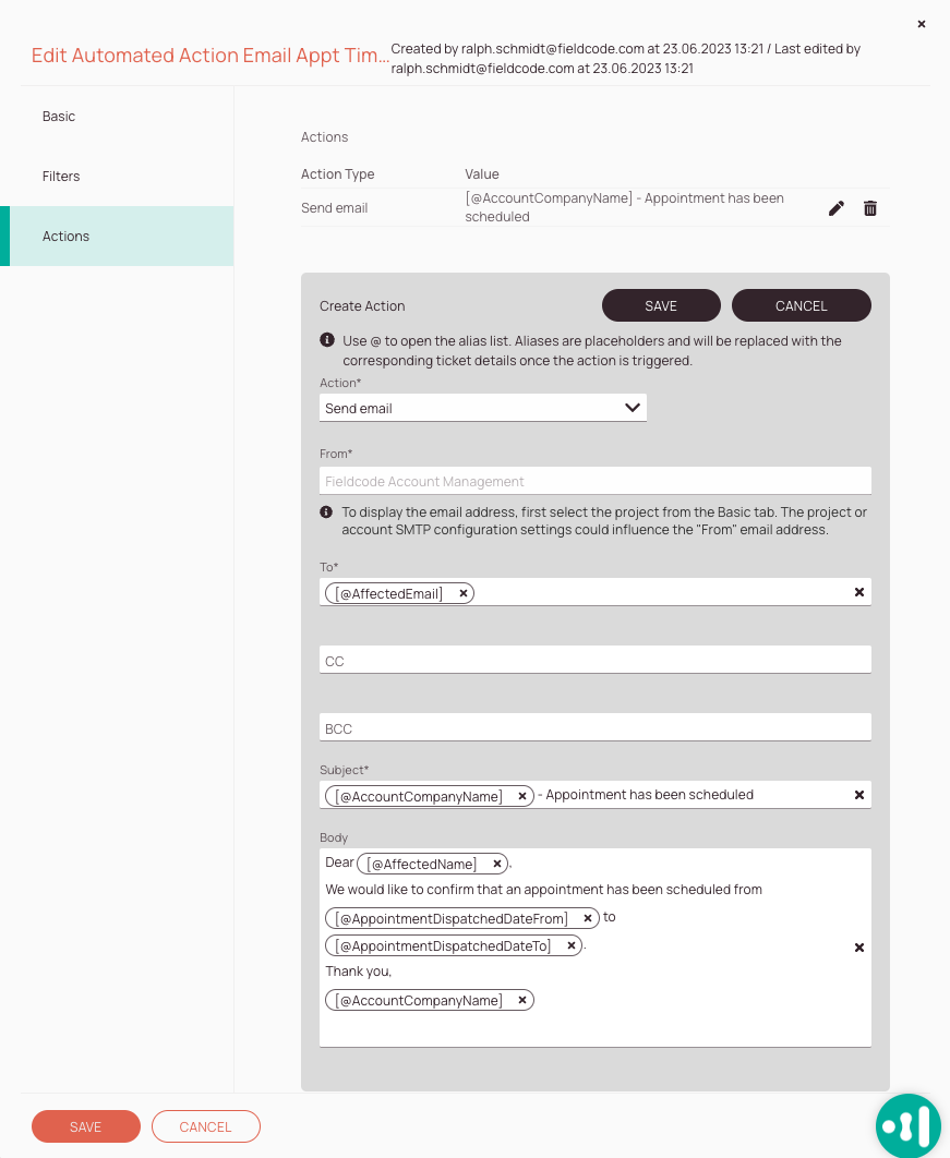 How To Create And Edit Automated Actions Fieldcode Manual 2455