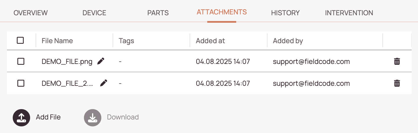 Attachments Tab Explained – Fieldcode Manual