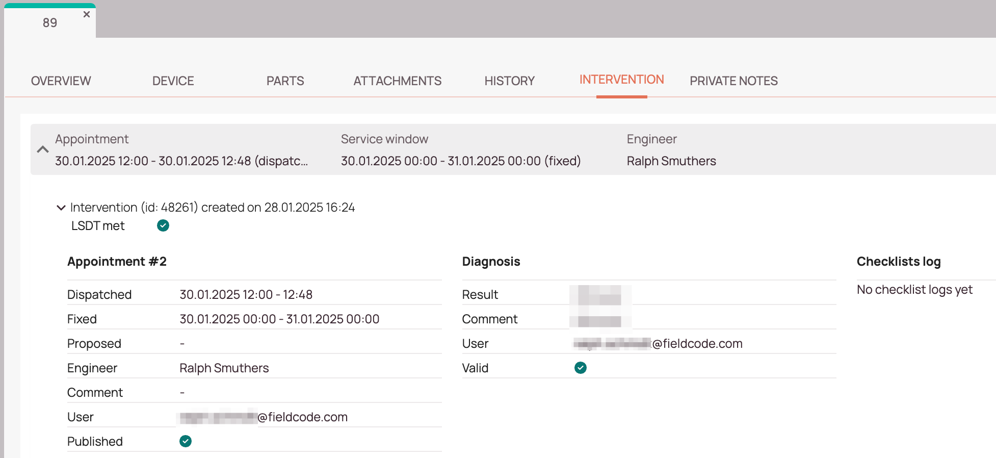 Intervention Tab Explained – Fieldcode Manual