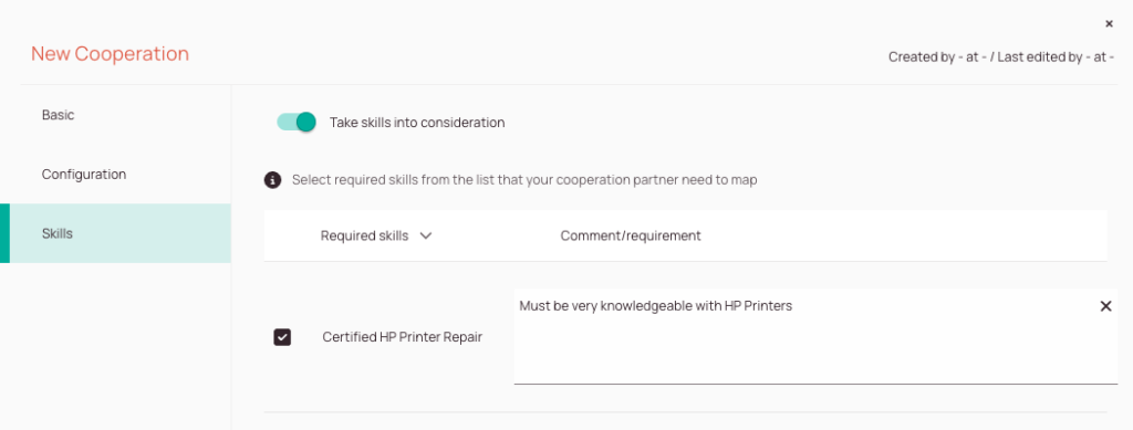 Cooperation Partner Settings – Fieldcode Manual