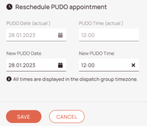 Reschedule PUDOs – Fieldcode Manual