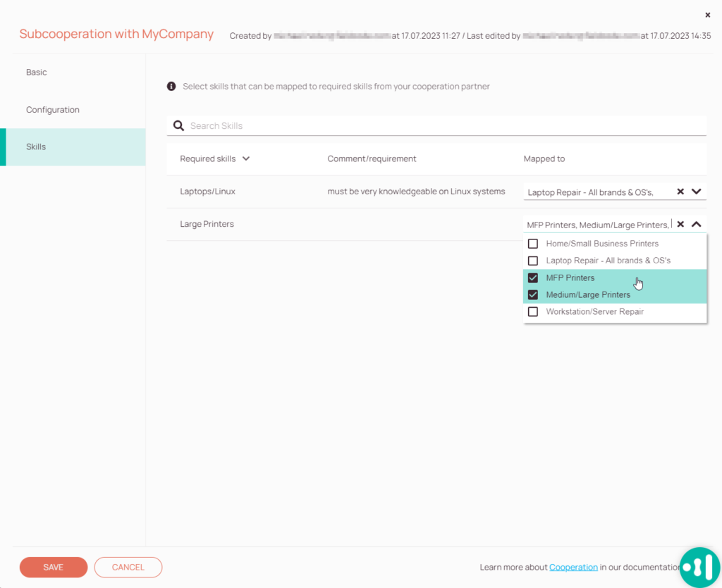 Cooperation Partner Settings – Fieldcode Manual