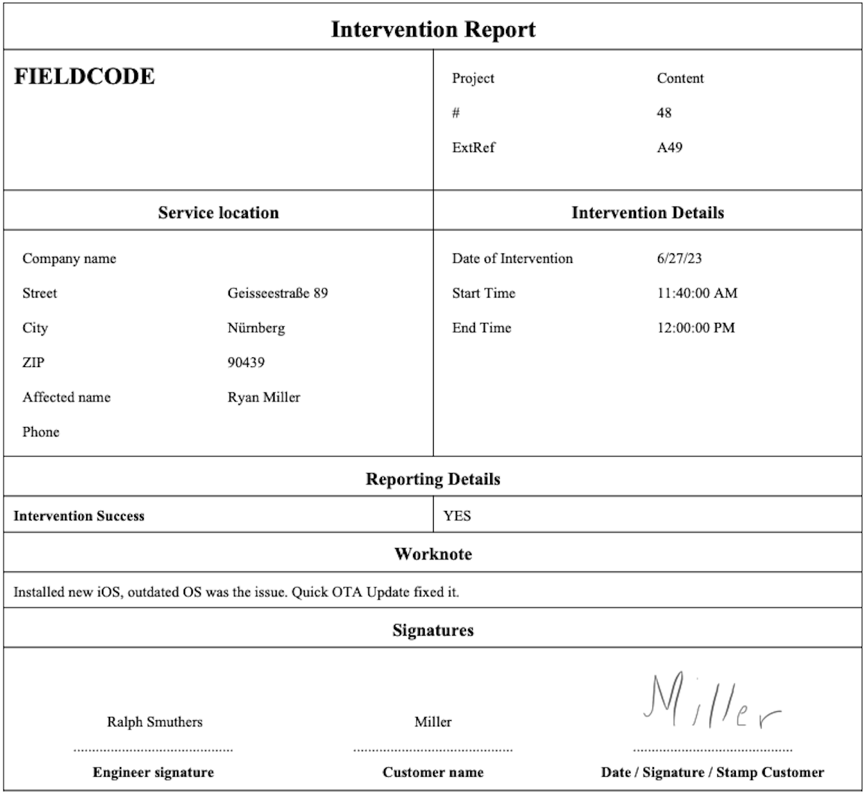 How to create intervention reports – Fieldcode Manual