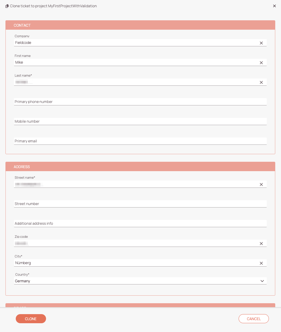 Clone Tickets – Fieldcode Manual
