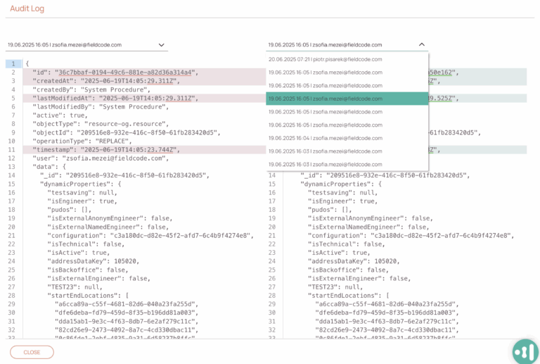 Audit Logs – Fieldcode Manual